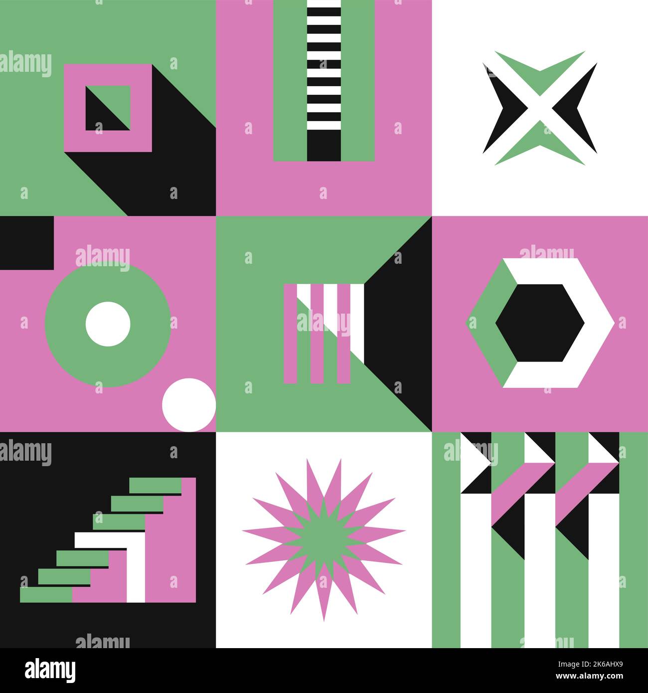 Squares with geometric shapes and forms vector Stock Vector Image & Art ...