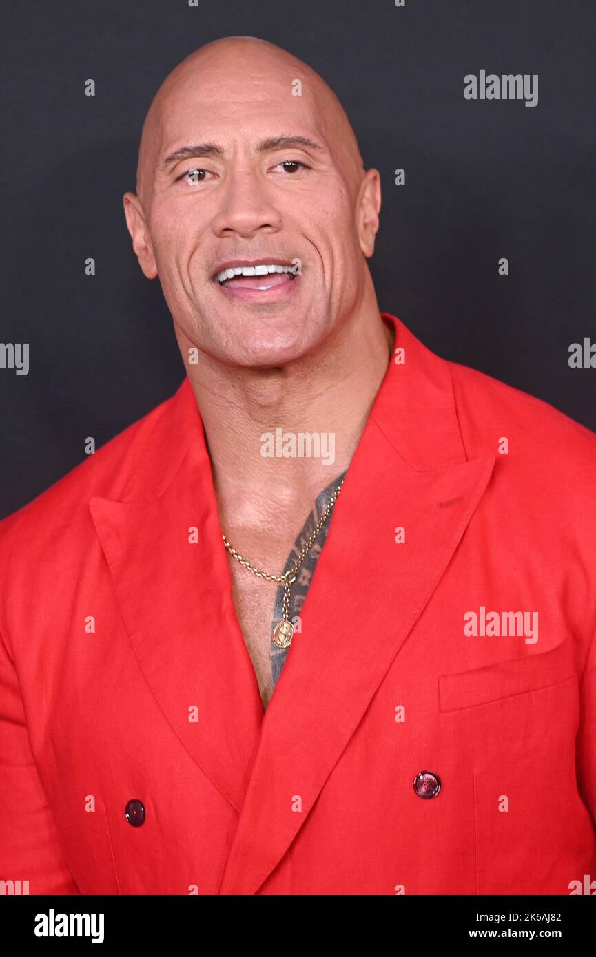 Actor Dwayne Johnson attends the “Black Adam” premiere in Times Square ...