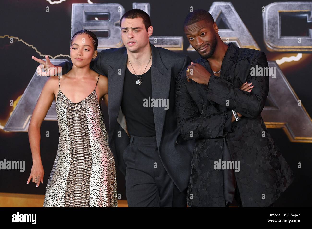 (L-R) Actors Quintessa Swindell, Noah Centineo and Aldis Hodge attend ...