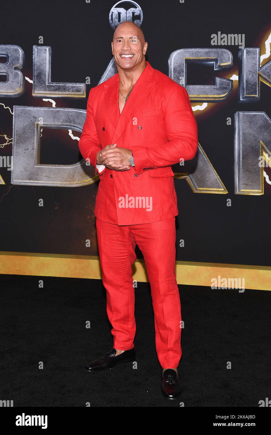 Actor Dwayne Johnson attends the “Black Adam” premiere in Times Square ...