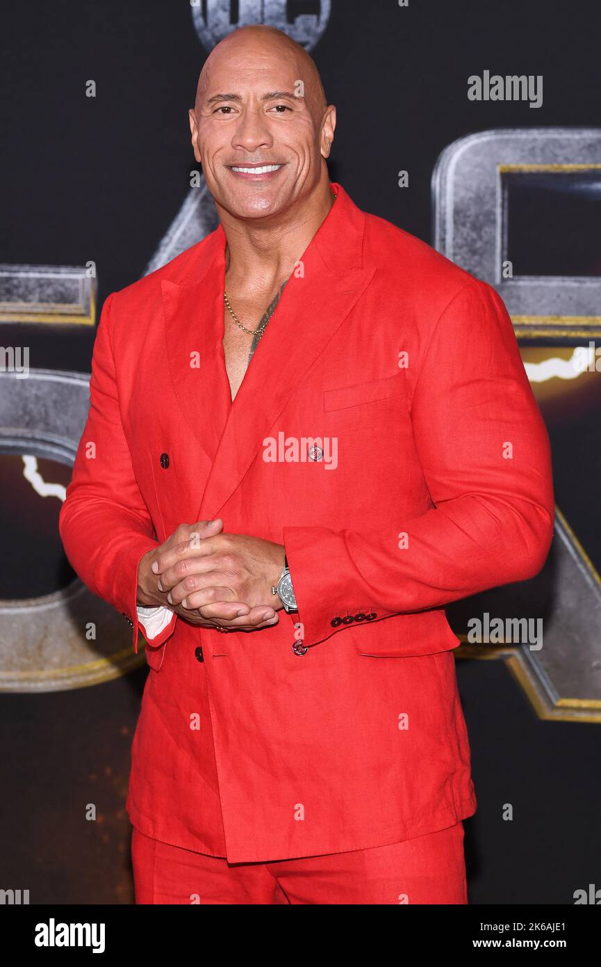 Actor Dwayne Johnson attends the “Black Adam” premiere in Times Square ...