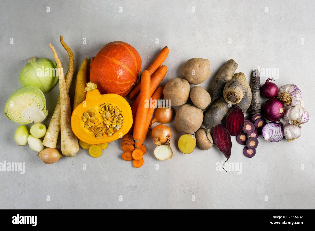 A closeup of different types of vegetables in white background Stock ...