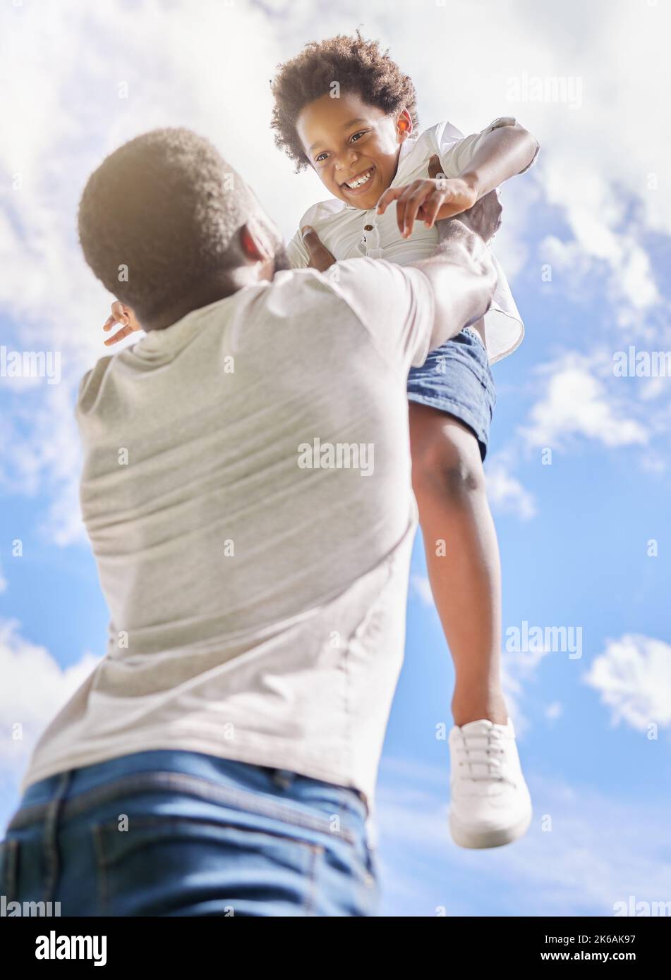 Kids need to grow up with lots of love. Low angle shot of a little boy ...