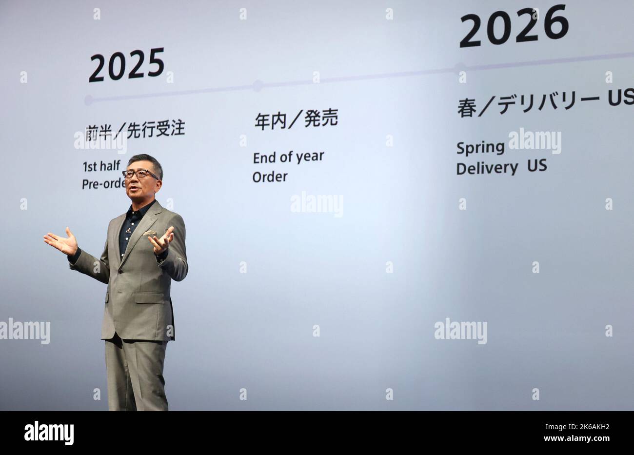 Tokyo, Japan. 13th Oct, 2022. Newly appointed Sony Honda Mobility (SHM ...