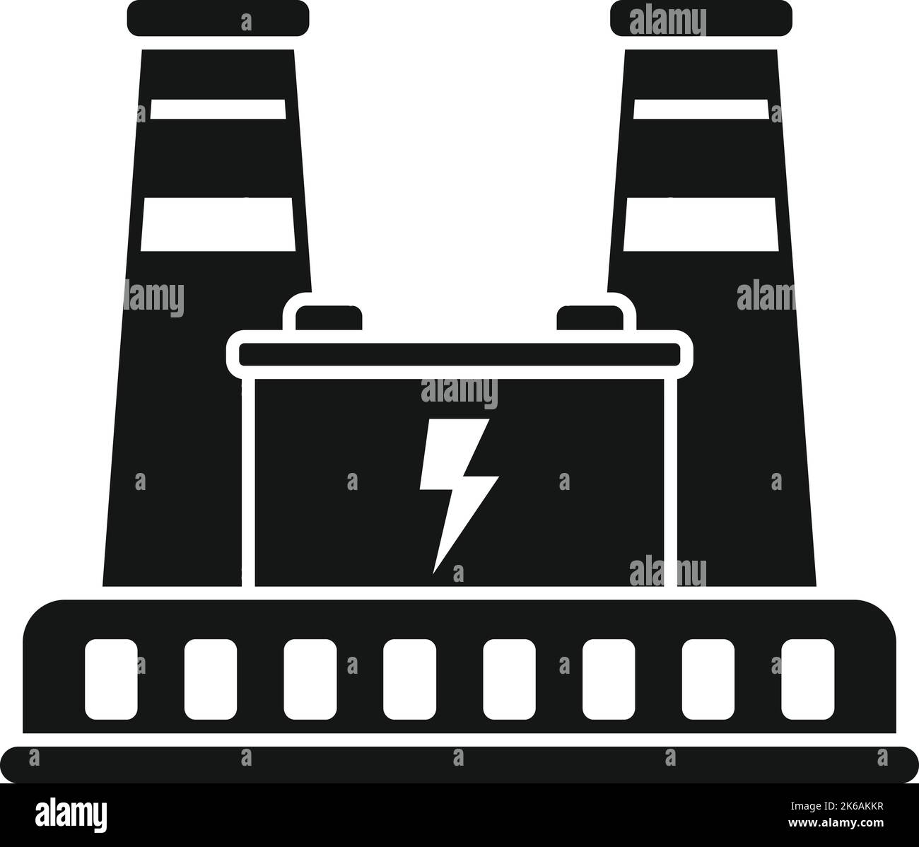 Battery energy factory icon simple vector. Plant safe. Clean power ...