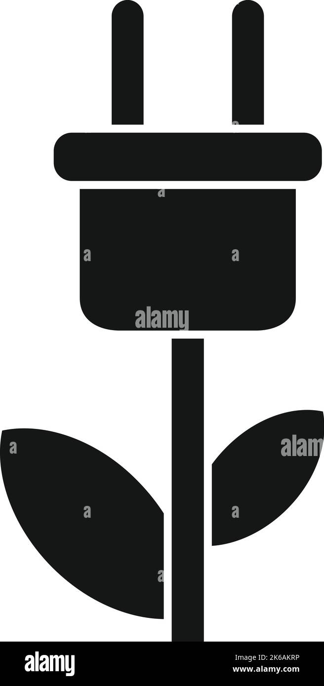 Eco plant plug icon simple vector. Clean power. Health recycle Stock ...