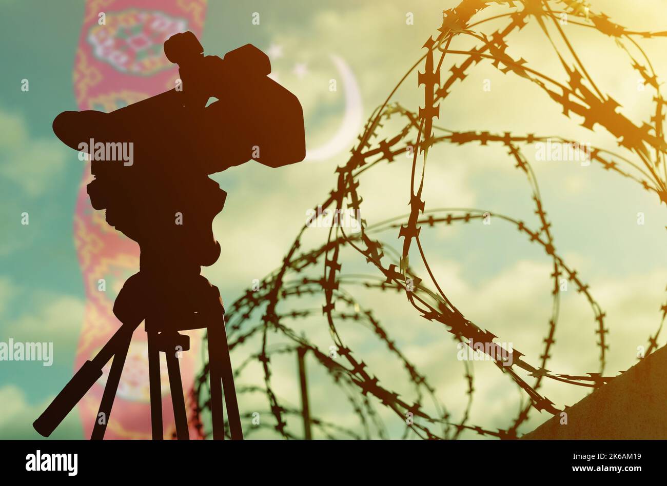 Freedom of speech and democracy concept. Double exposure - camera ...