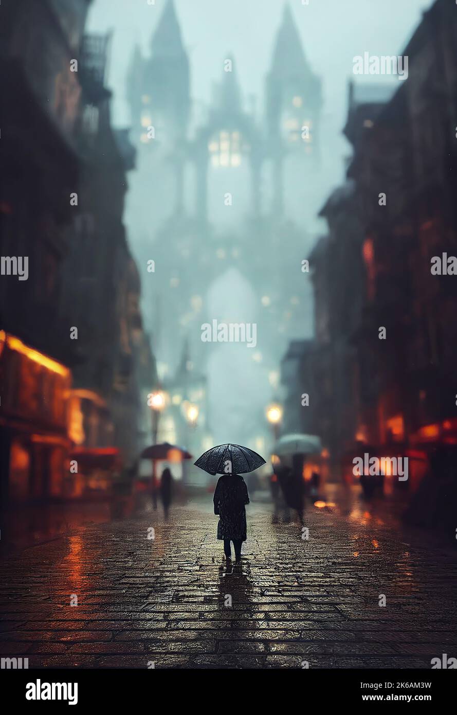 Illustration city lights silhouette hi-res stock photography and images ...
