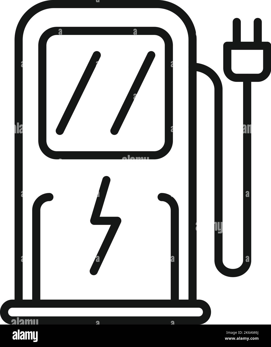 Eco fuel station icon outline vector. Clean nature. Solar plant Stock ...