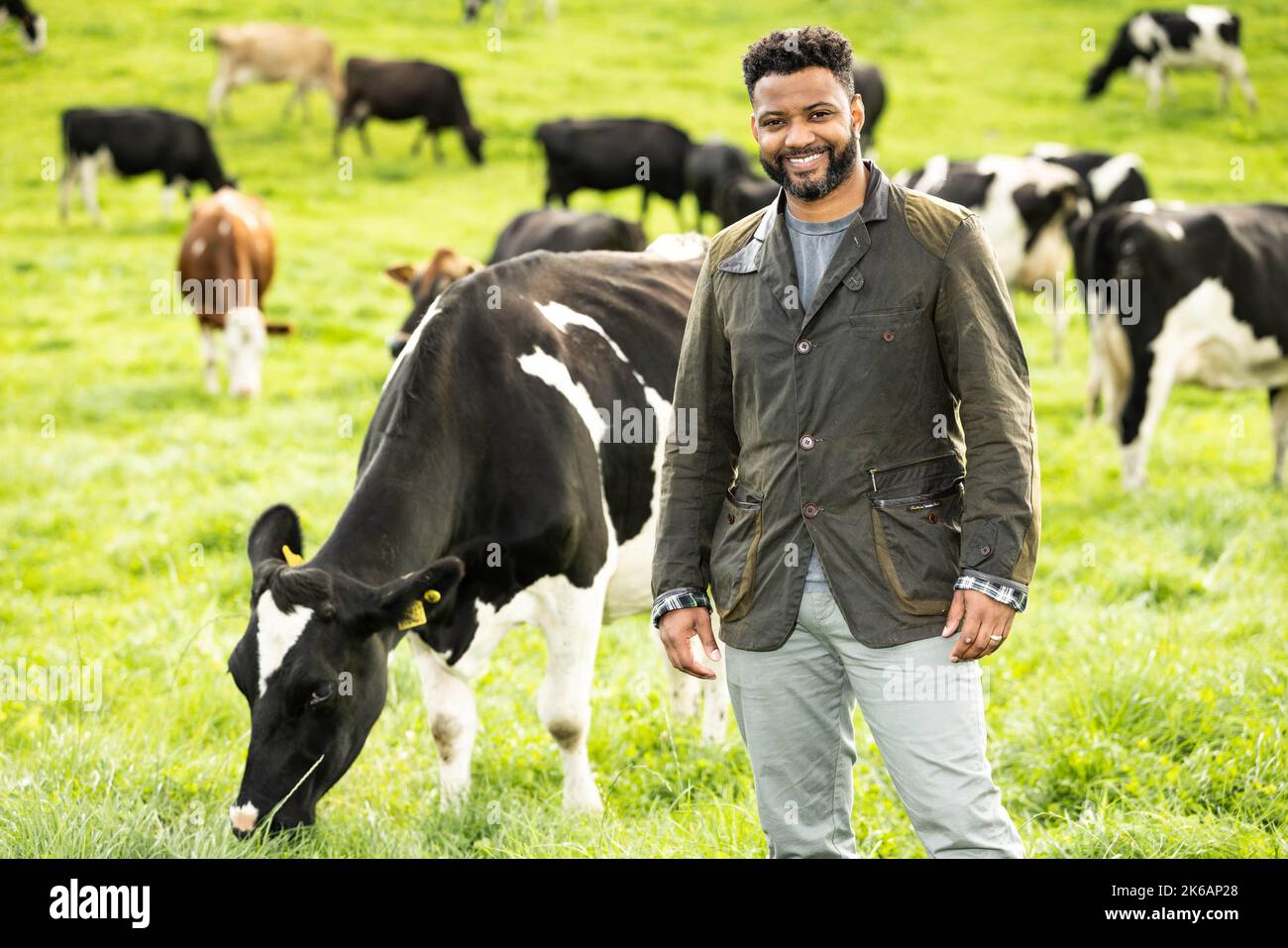 EDITORIAL USE ONLY JB Gill partners with Arla Cravendale at a farm in ...