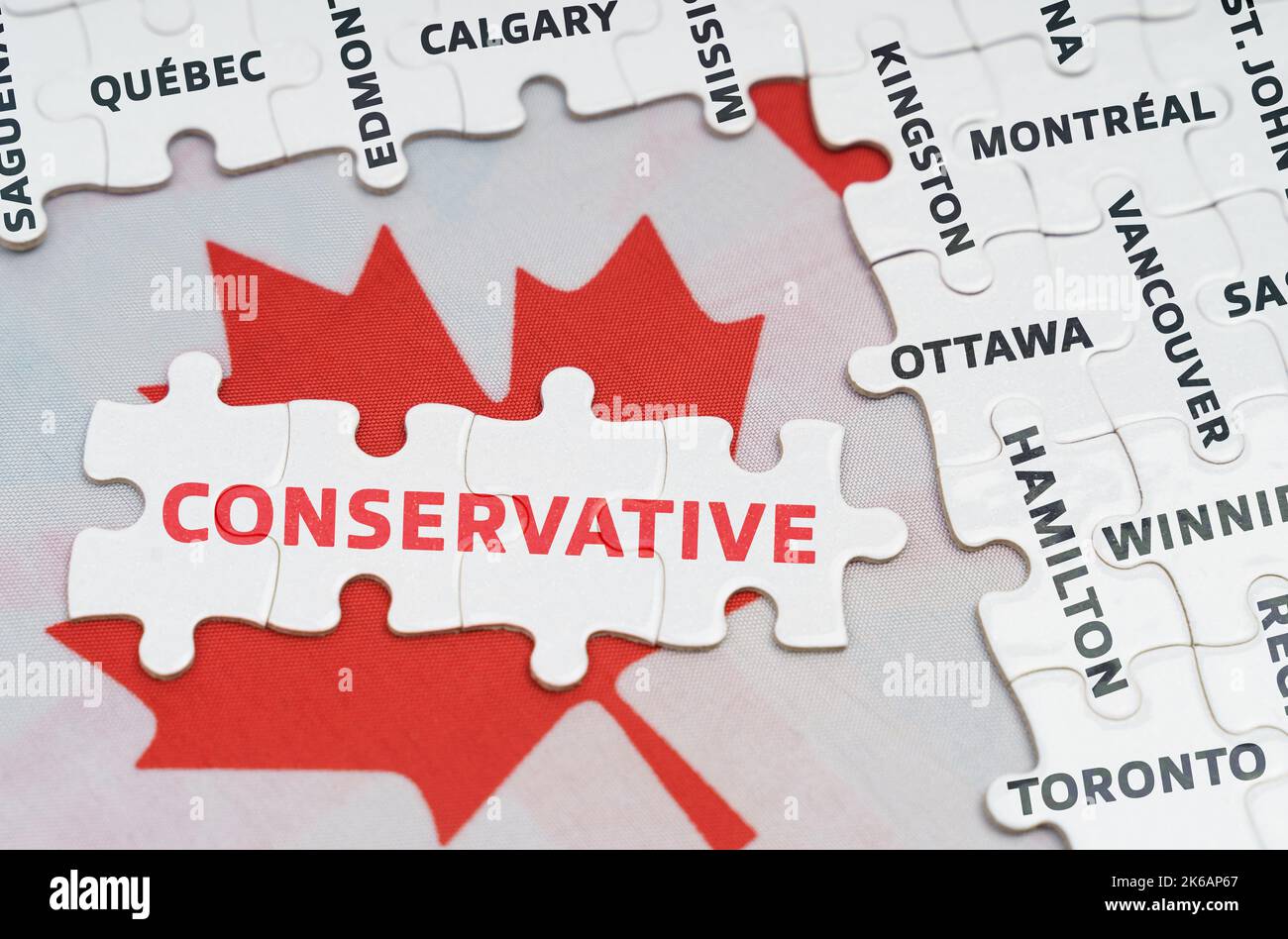 National concept. The flag of Canada features city name jigsaw puzzles ...