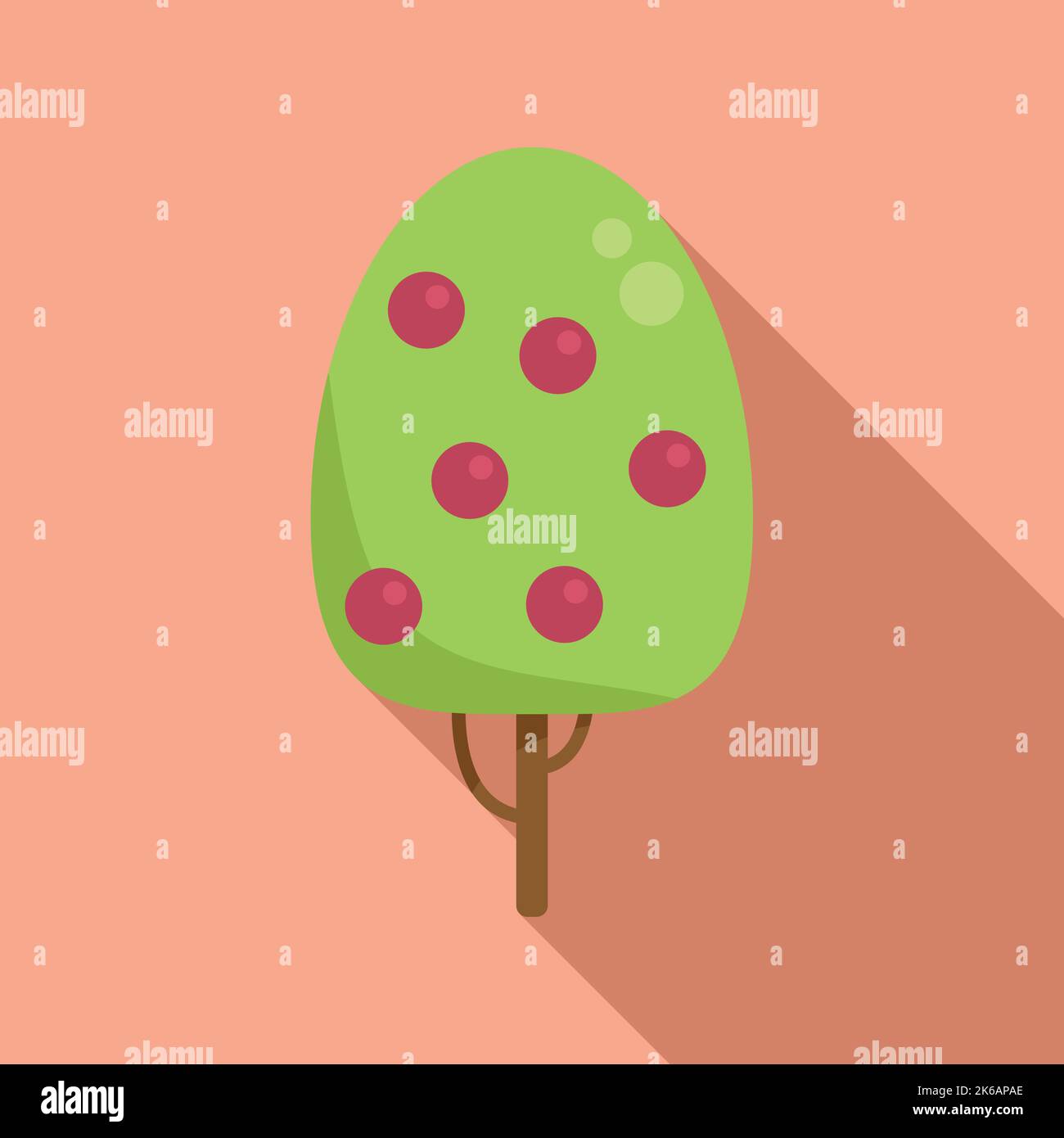 Fruit tree icon flat vector. Agriculture farm. Garden person Stock ...