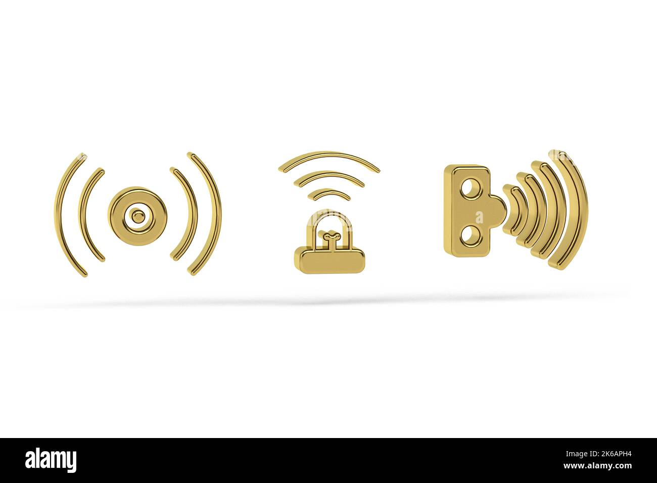 Golden 3d sensor icon isolated on white background - 3D render Stock ...
