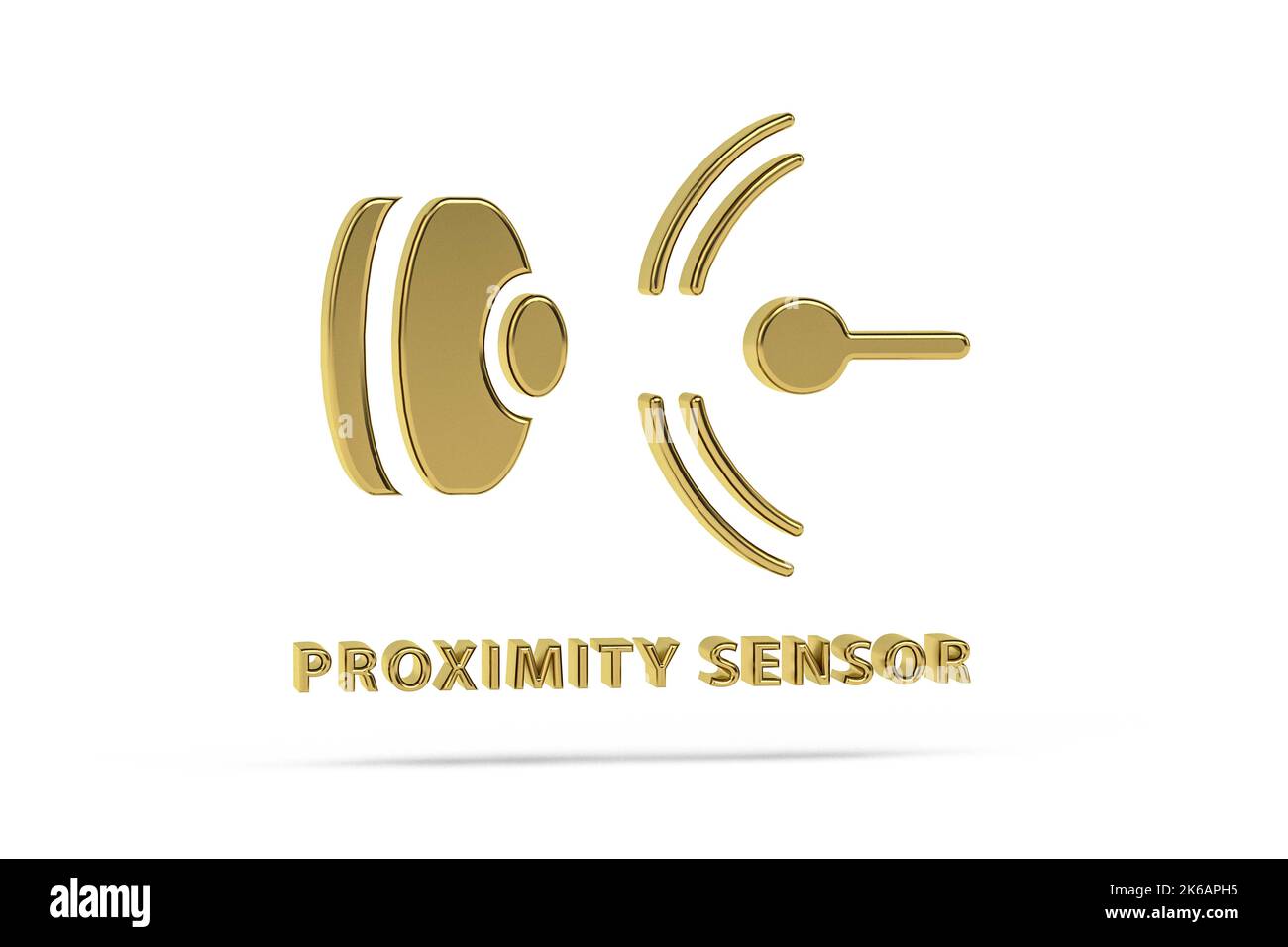 Golden 3d sensor icon isolated on white background - 3D render Stock ...