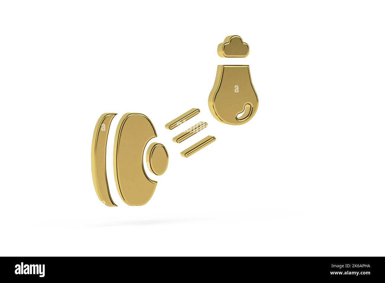 Golden 3d sensor icon isolated on white background - 3D render Stock ...