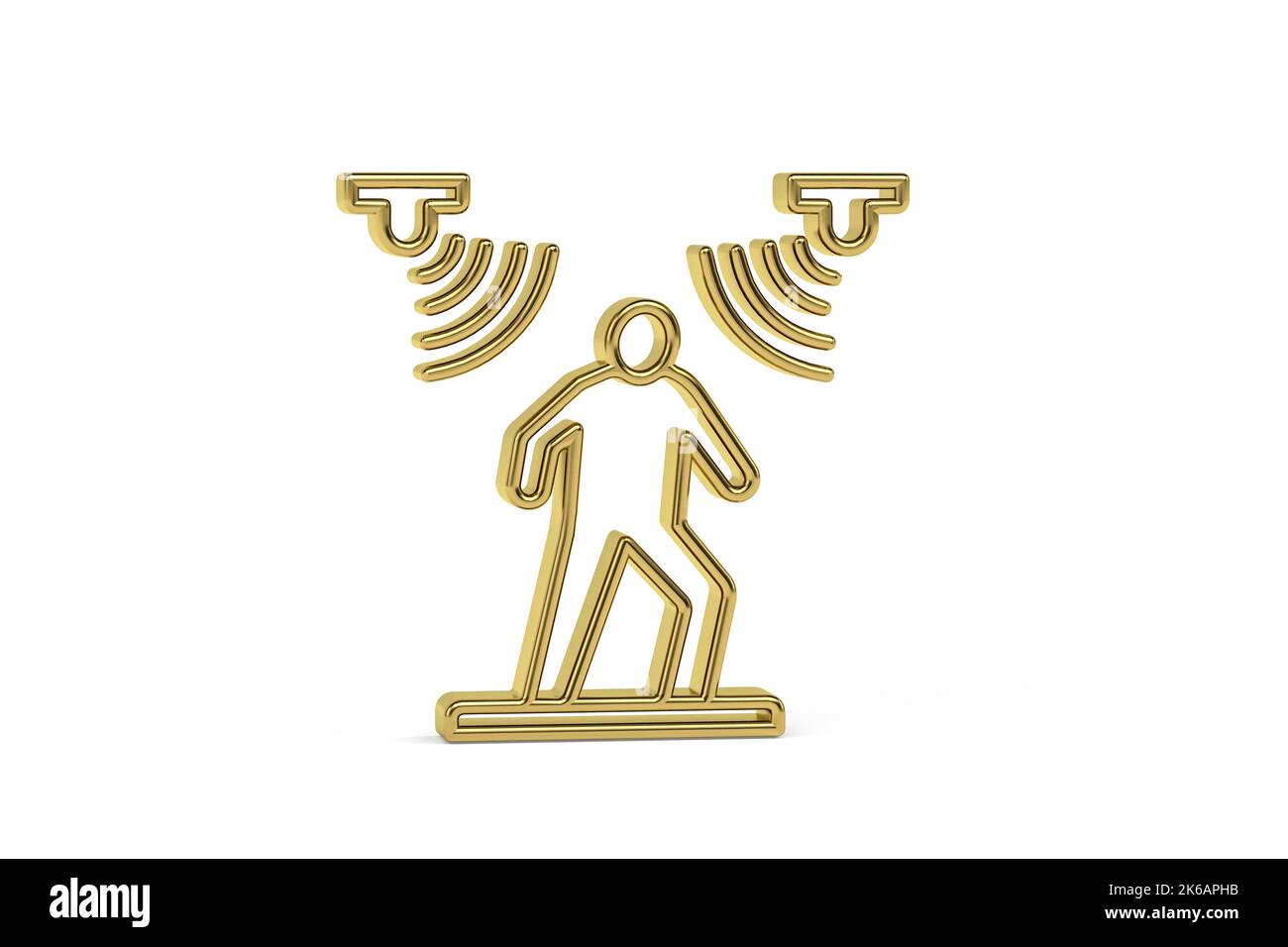 Golden 3d sensor icon isolated on white background - 3D render Stock ...