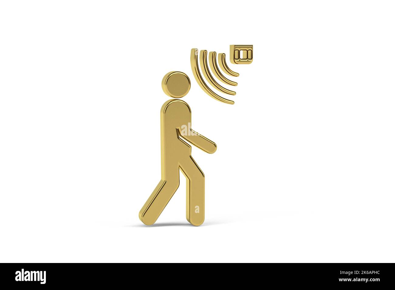 Golden 3d sensor icon isolated on white background - 3D render Stock ...