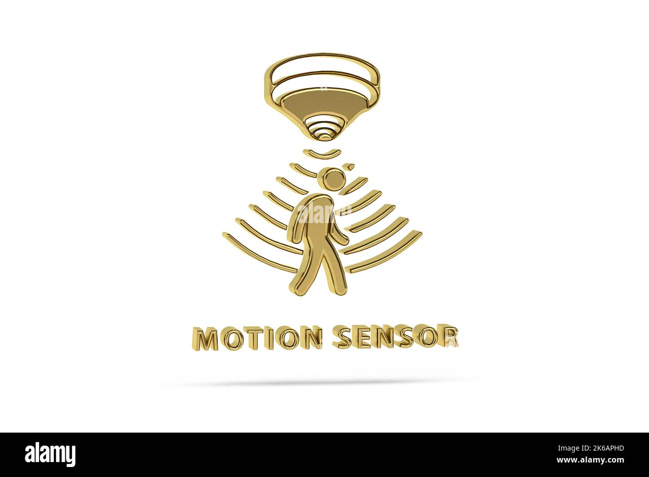 Golden 3d sensor icon isolated on white background - 3D render Stock ...