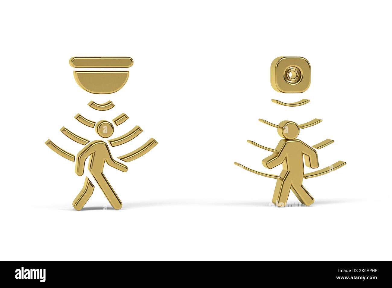 Golden 3d sensor icon isolated on white background - 3D render Stock ...