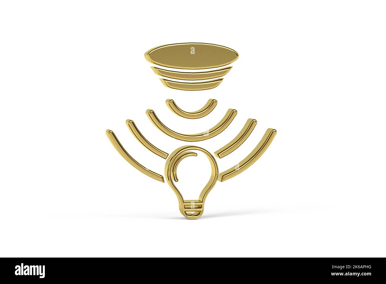 Golden 3d sensor icon isolated on white background - 3D render Stock ...