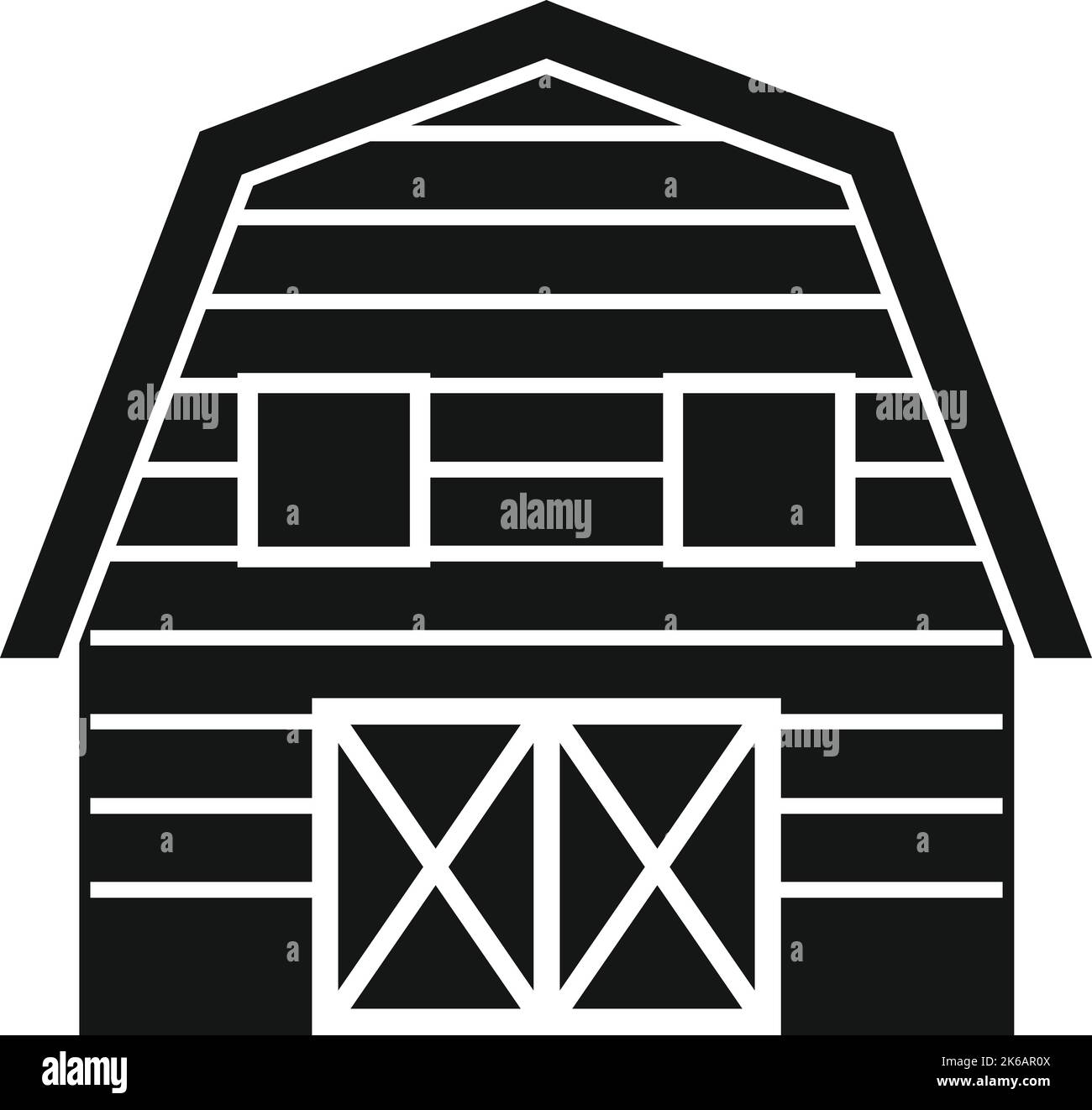 Farm barn icon simple vector. Eco farming. Garden village Stock Vector ...
