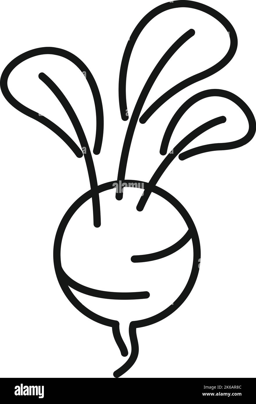 Radish icon outline vector. Eco farming. Field garden Stock Vector ...
