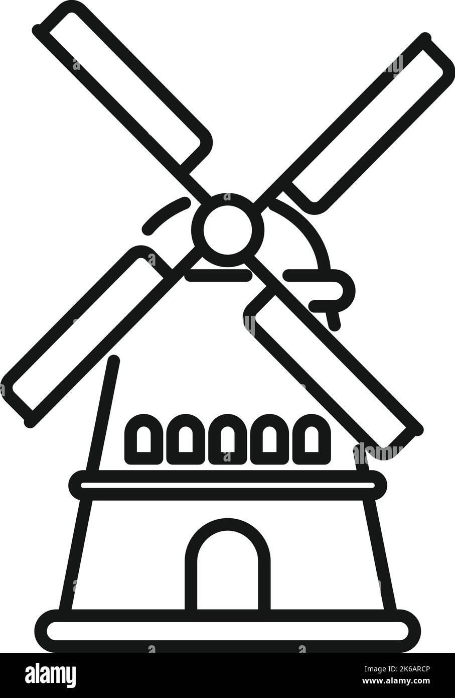 Farm mill icon outline vector. Eco agriculture. Garden data Stock ...