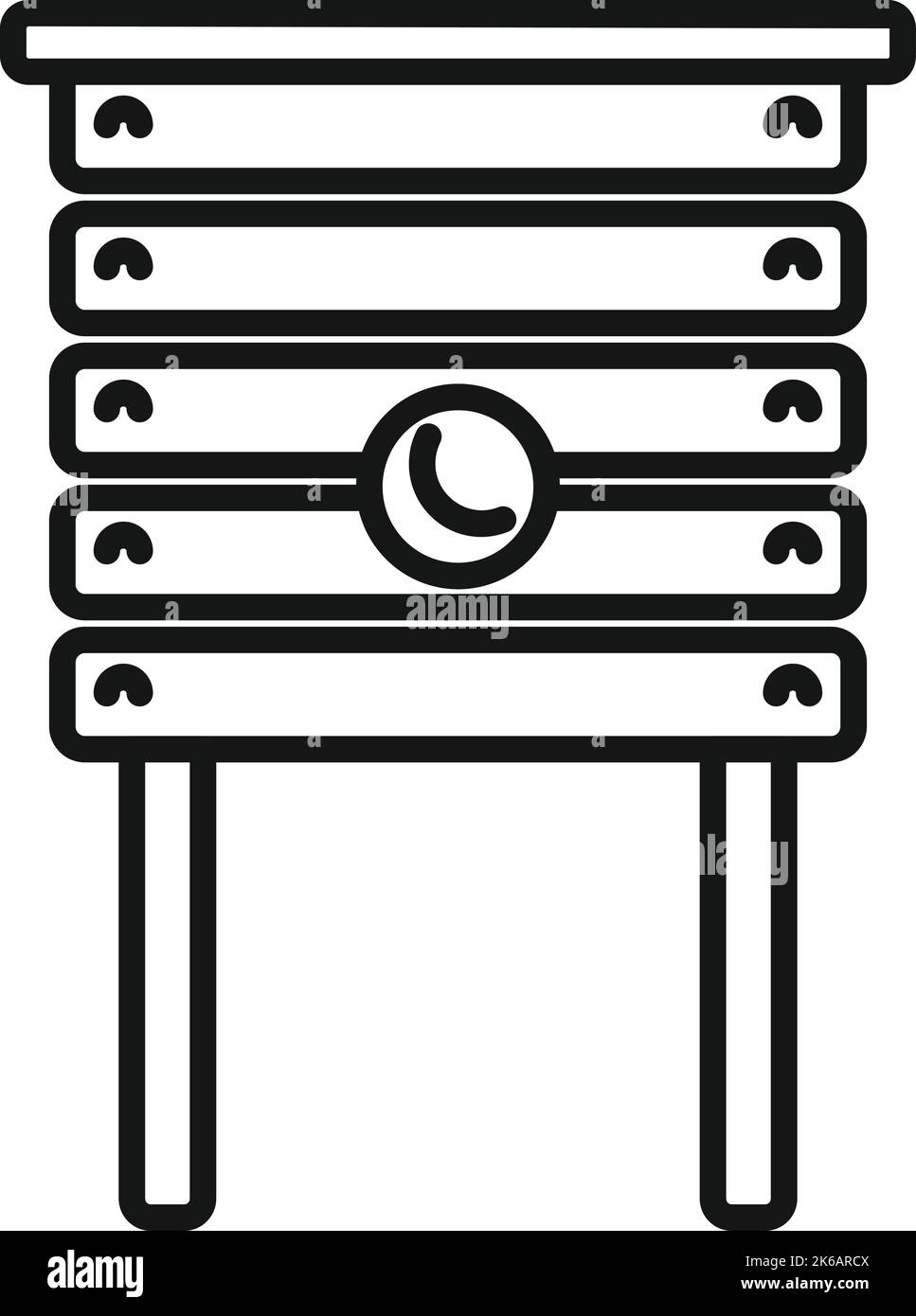Bee house icon outline vector. Eco farm. Organic garden Stock Vector ...