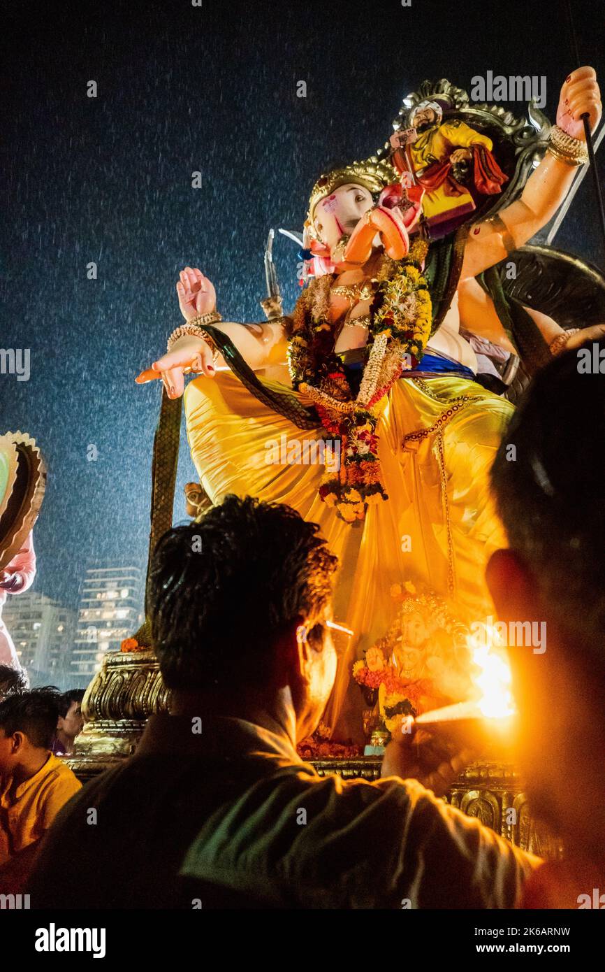 A Ganpati Visarjan at the famous Girgaon chowpatty Stock Photo - Alamy