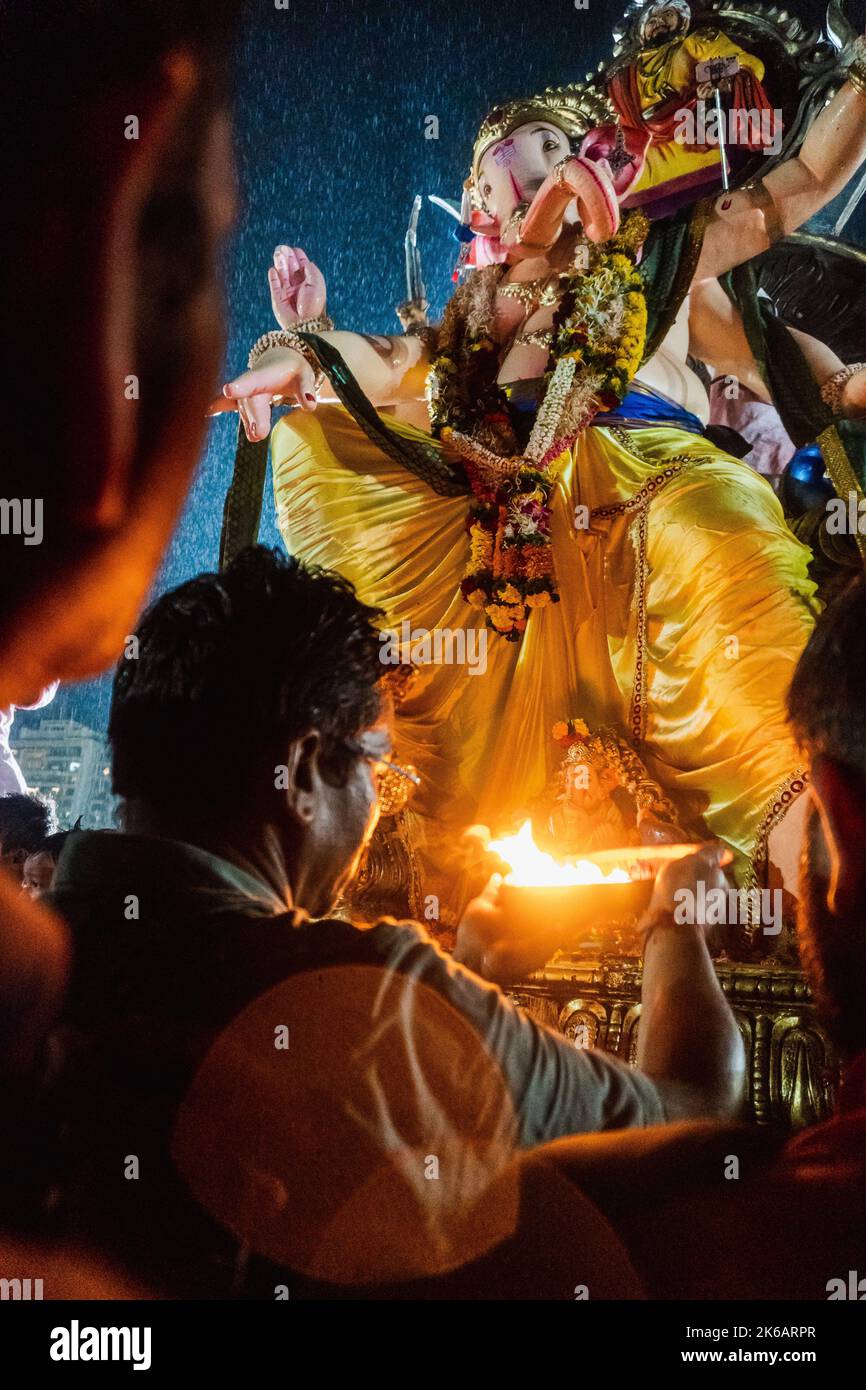 A Ganpati Visarjan at the famous Girgaon chowpatty Stock Photo - Alamy