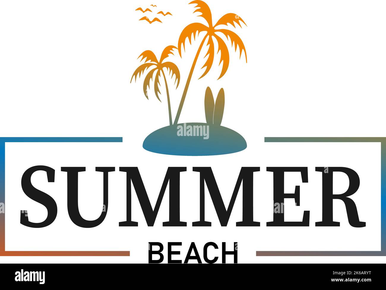summer beach logo vector illustration ON WHITE BACKGROUND ISOLATED ...