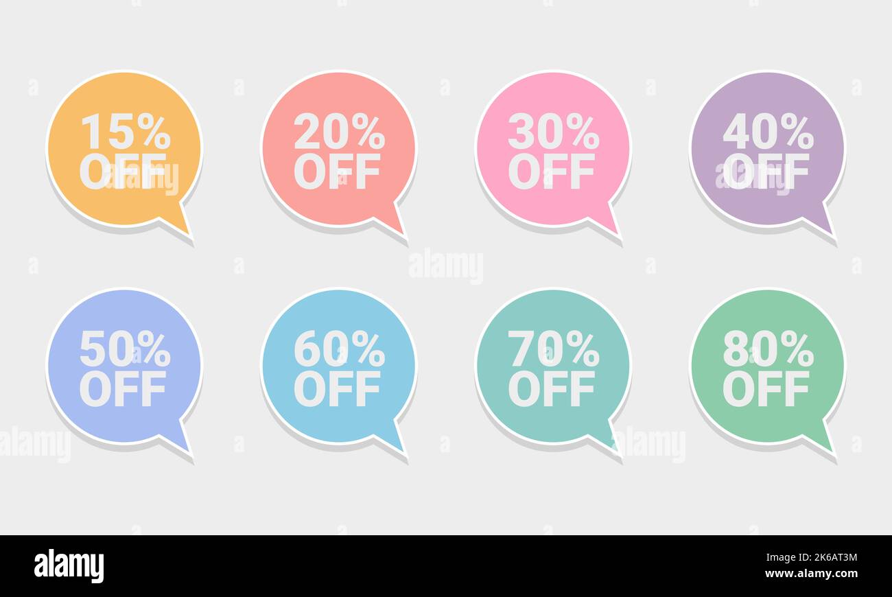 Collection of multi-colored round price tags illustration Stock Vector ...