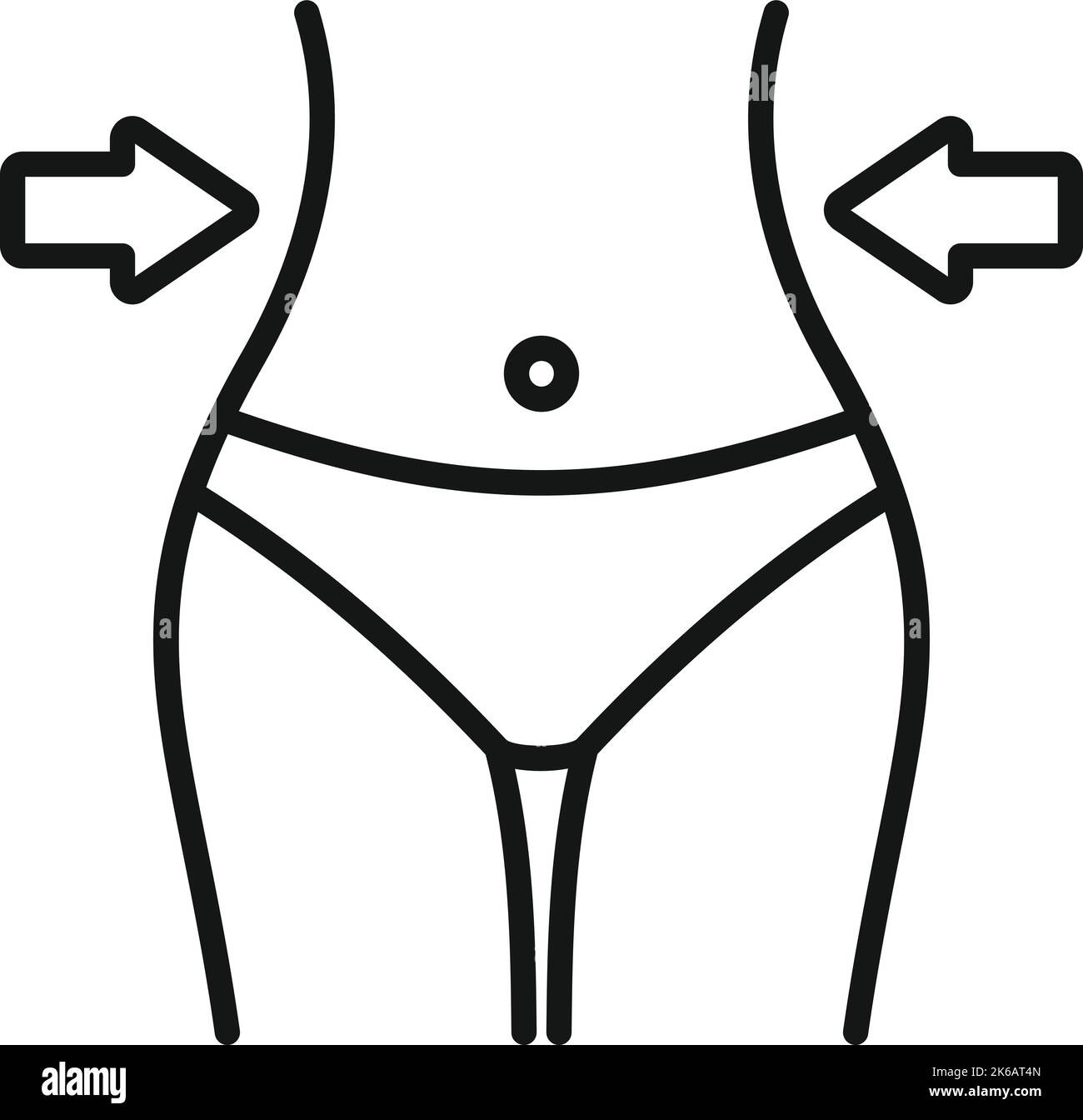 Slim woman body icon outline vector. Diet food. Loss weight Stock ...