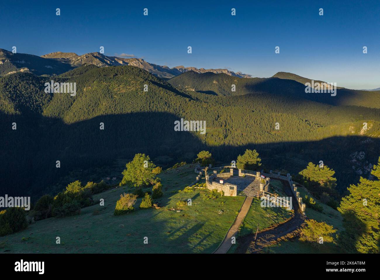 Aerial view of the Cap del Ras viewpoint in the Cadí-Moixeró Natural ...