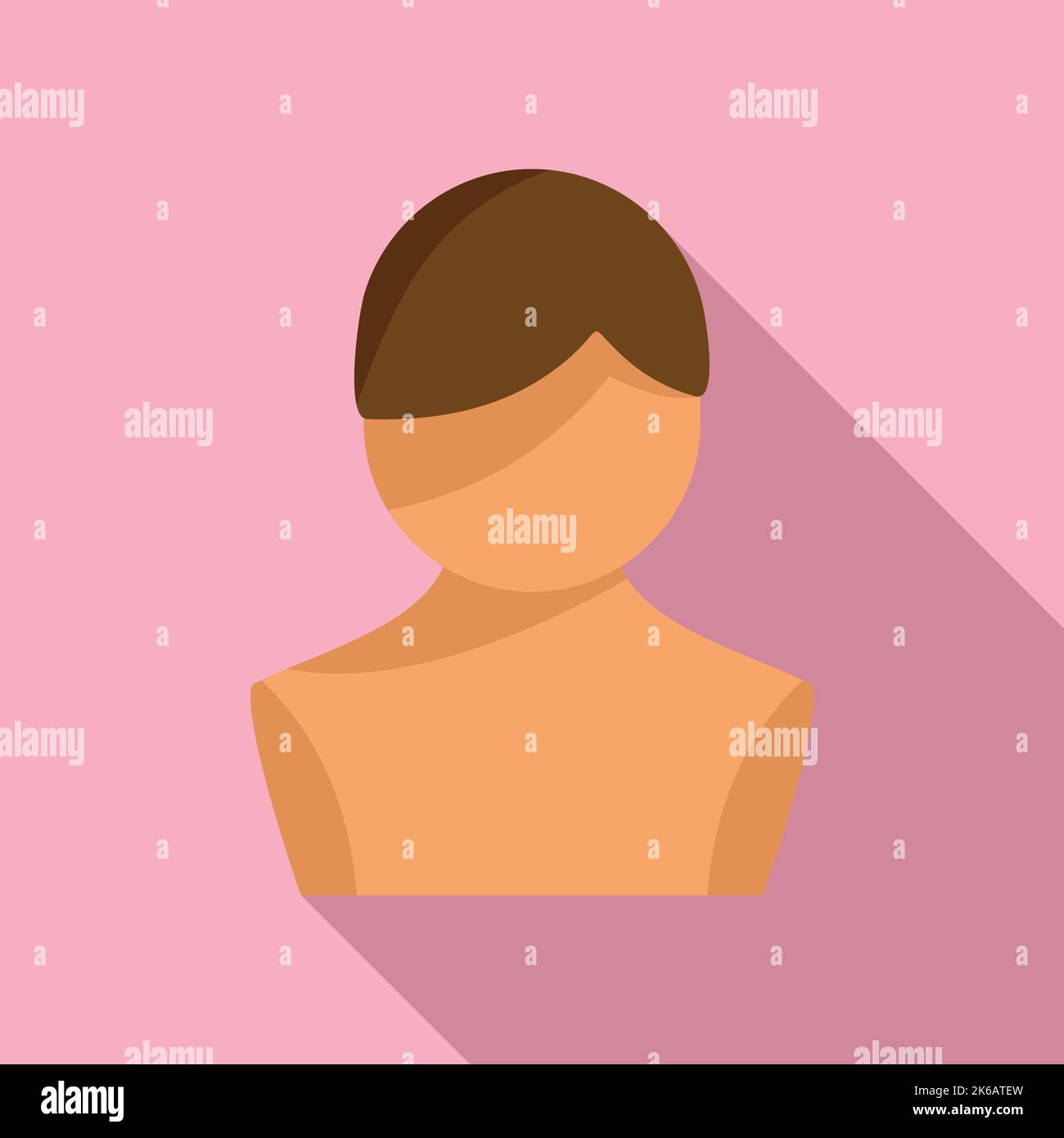 Haircut wig icon flat vector. Long head. Short beauty Stock Vector ...