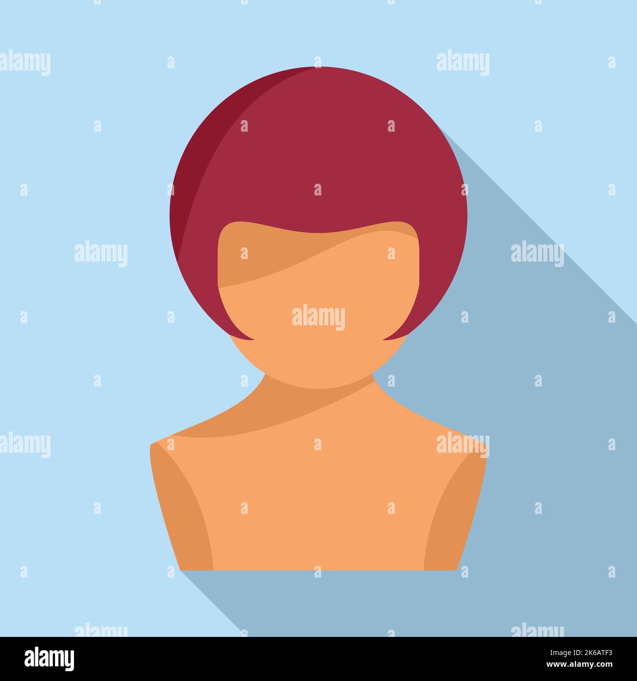 Hat wig icon flat vector. Hair style. Head fashion Stock Vector Image ...