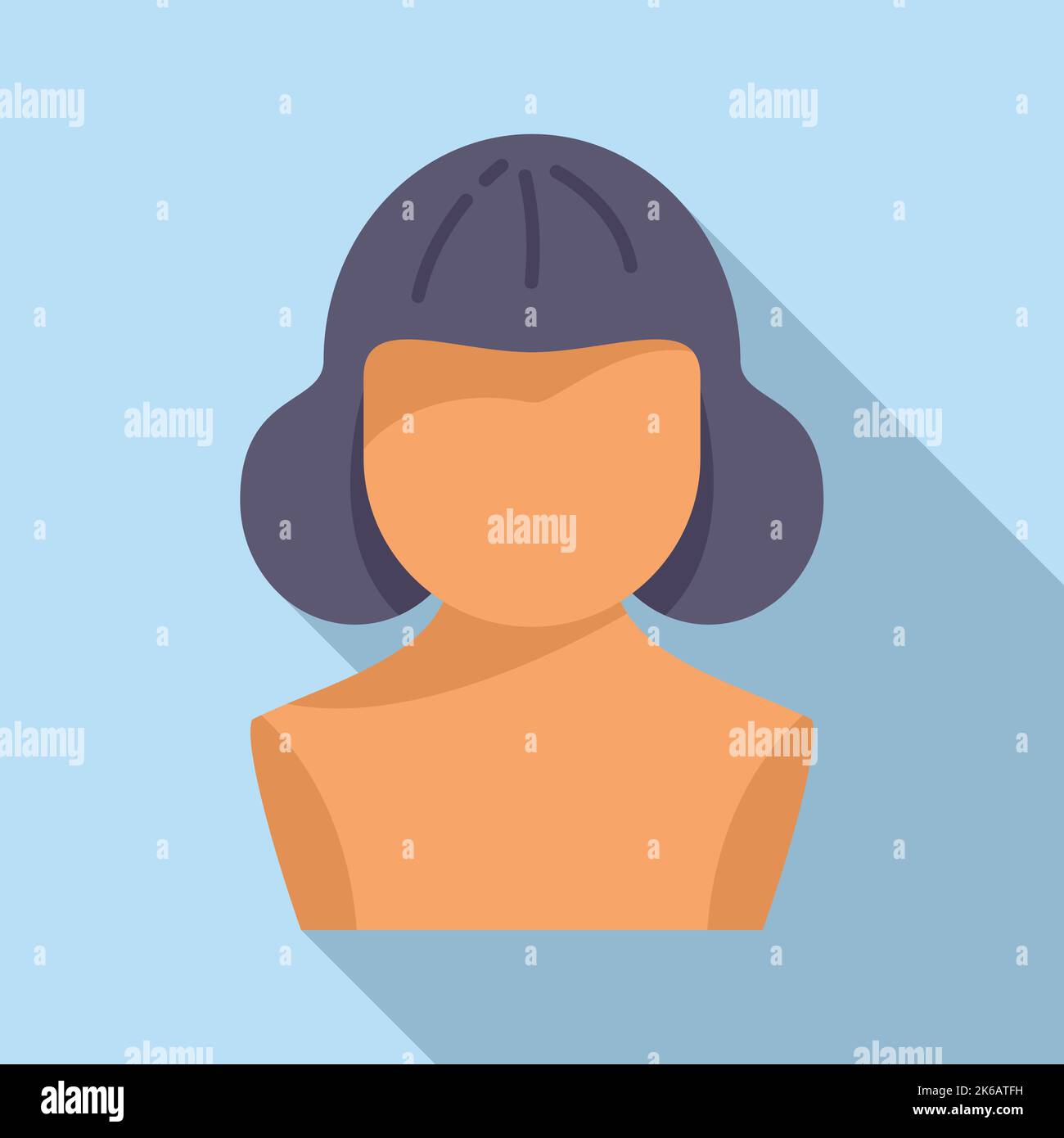 Curly wig icon flat vector. Style headcut. Model beauty Stock Vector ...