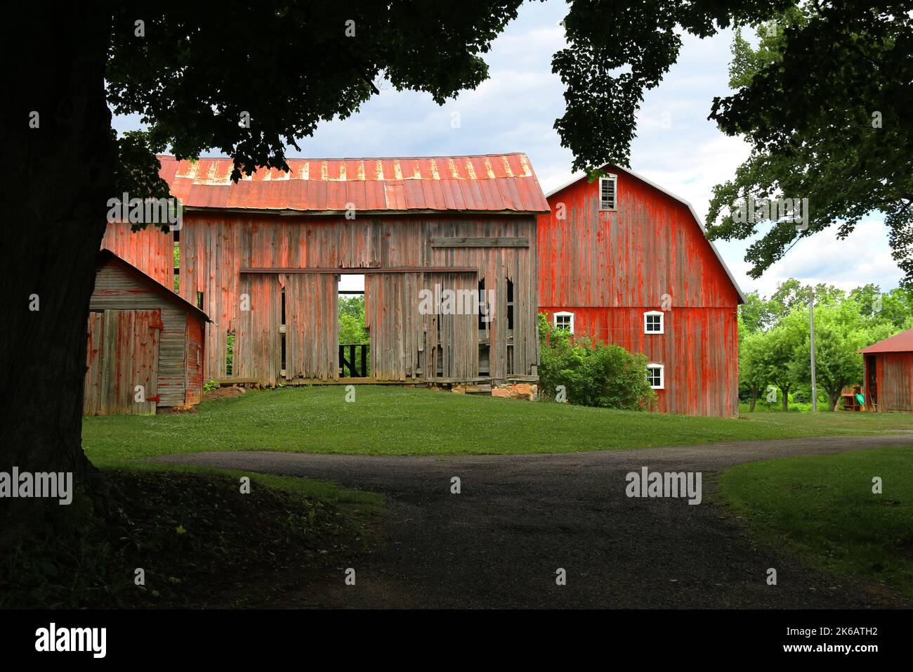 a rustic countryside farmyard barn red weathered old barns wooden ...