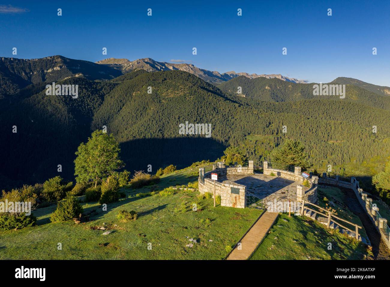 Aerial view of the Cap del Ras viewpoint in the Cadí-Moixeró Natural ...