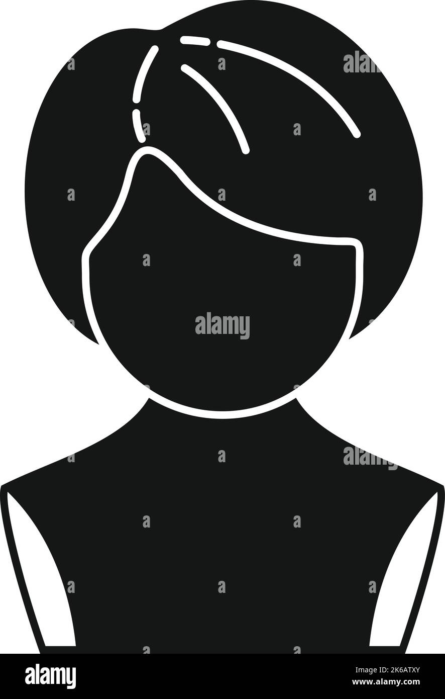 Beauty wig icon simple vector. Head style. Girl model Stock Vector ...