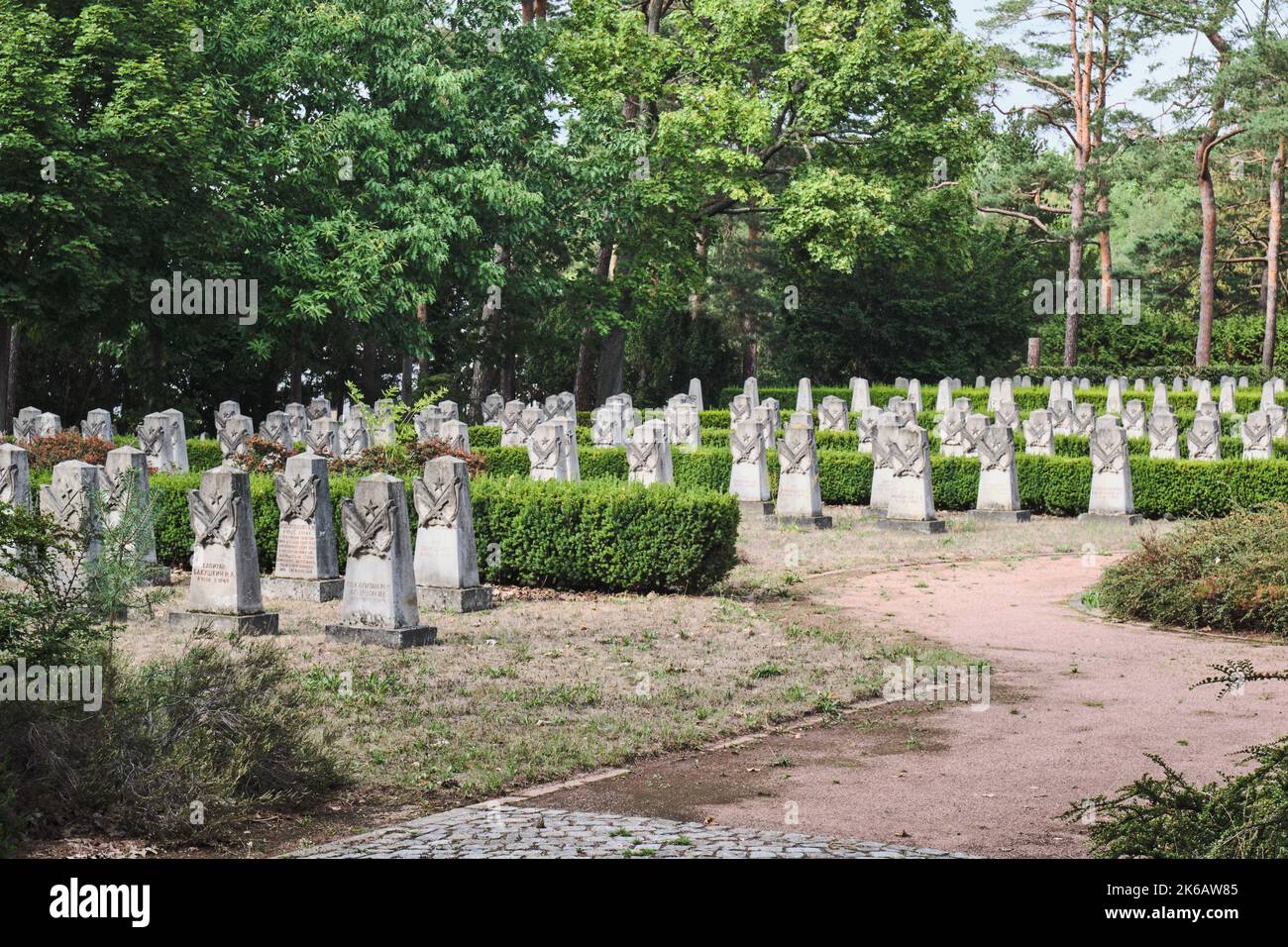 21 August 2022, Dresden, Germany. The Soviet Garrison Cemetery. II ...