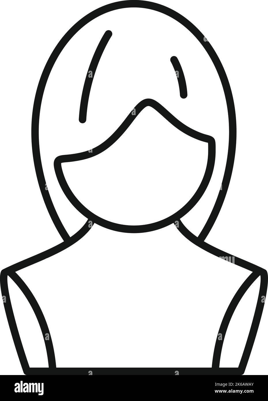 Hair wig icon outline vector. Head style. Fashion girl Stock Vector ...