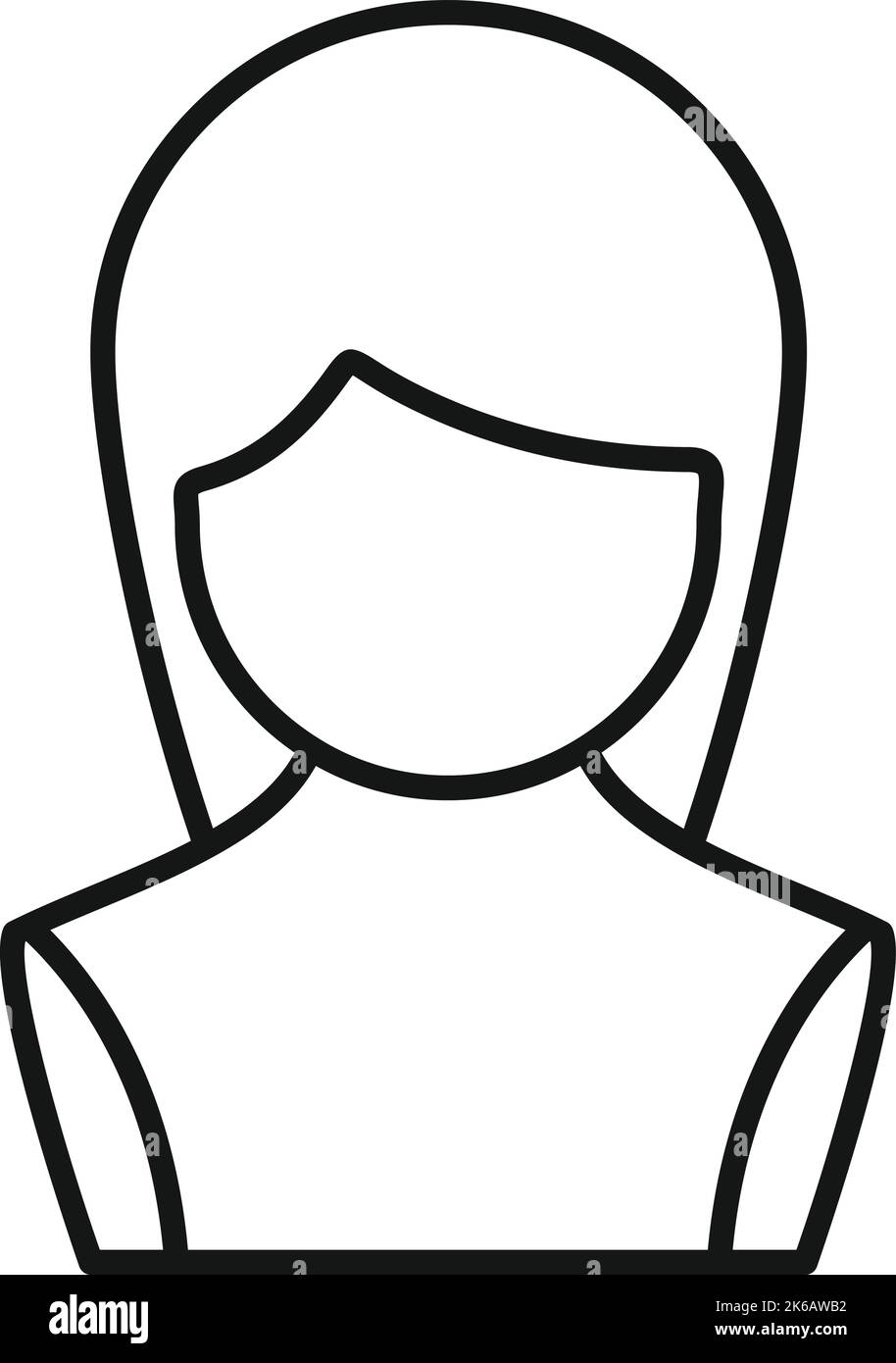 Girl wig icon outline vector. Head hair. Long hair Stock Vector Image ...