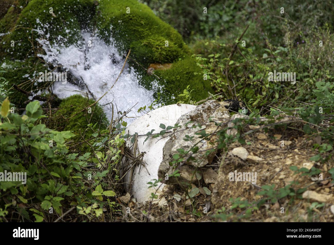 Detail of natural water fall in nature, environment Stock Photo - Alamy