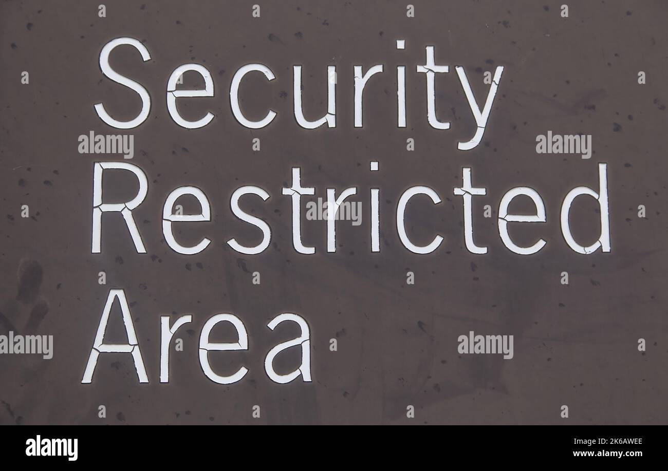 Detail of information and prohibition sign, access only for authorized ...
