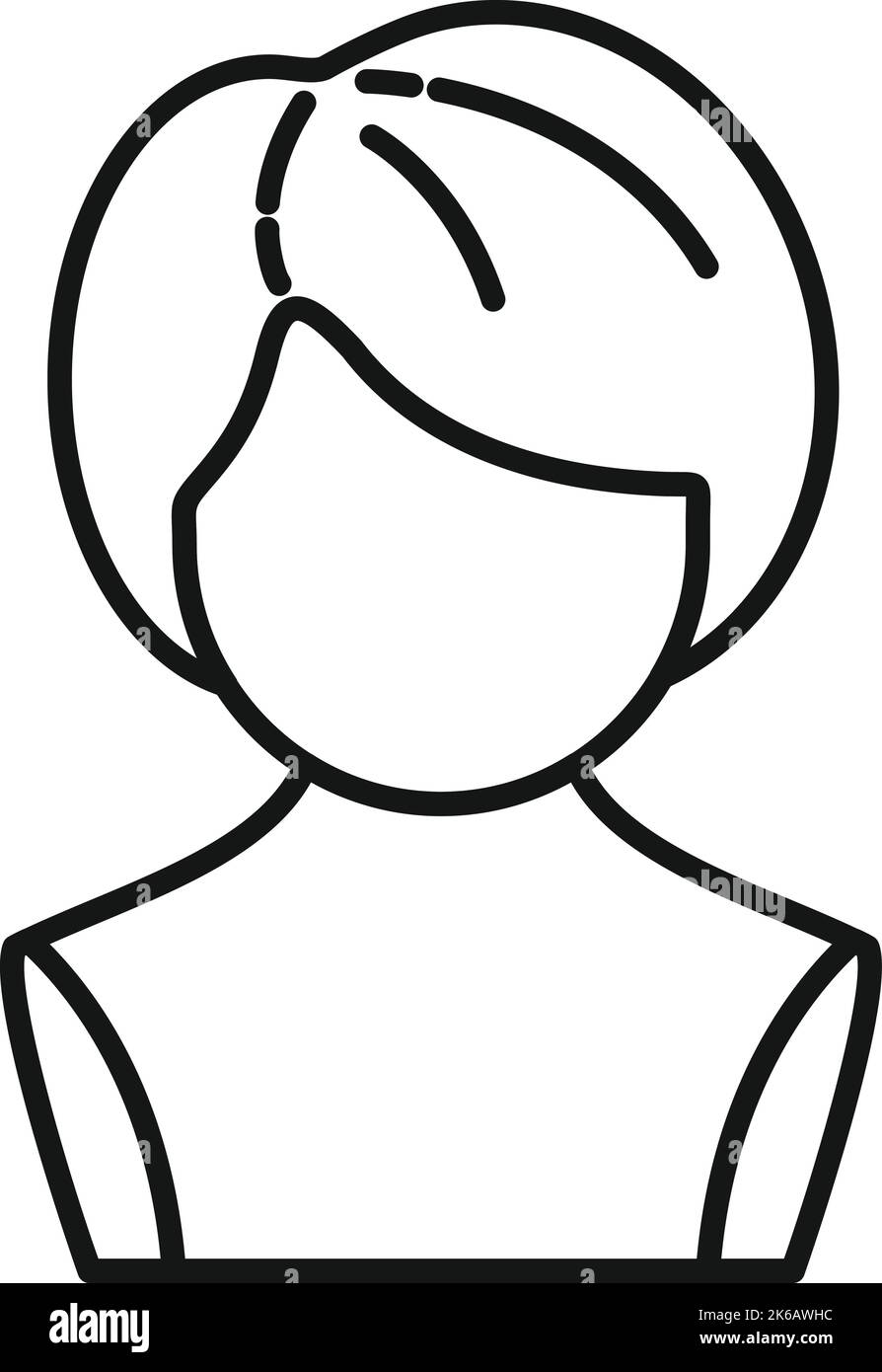 Back wig icon outline vector. Head style. Fashion model Stock Vector ... Back wig icon outline vector. Head style. Fashion model Stock Vector ...
