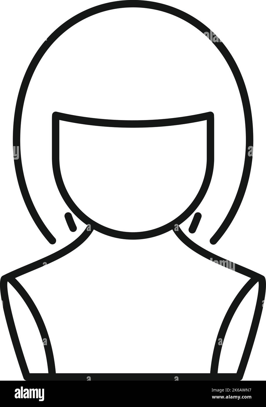 Model wig icon outline vector. Head style. Short beauty Stock Vector ...