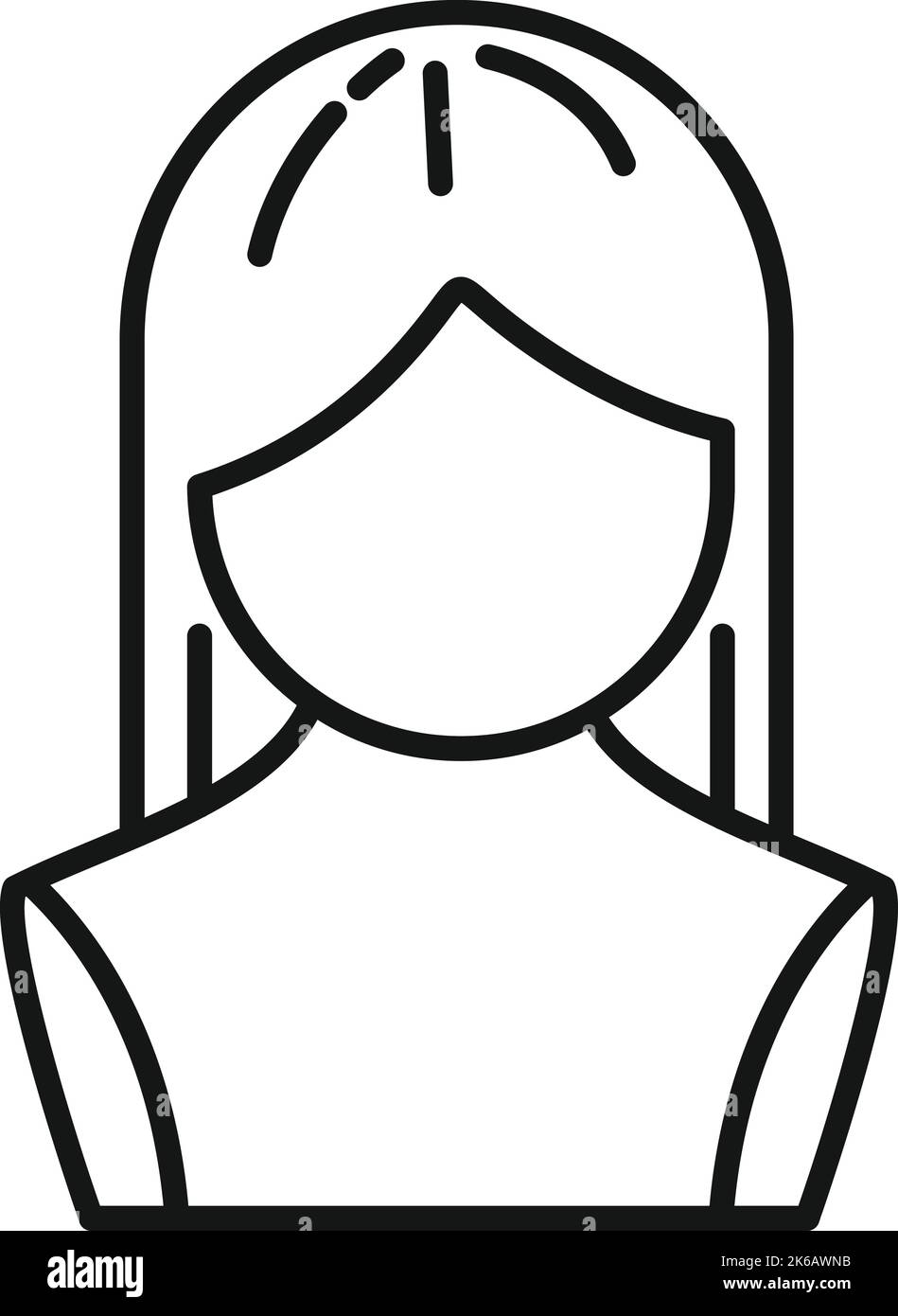 Character wig icon outline vector. Hair style. Short beauty Stock ...