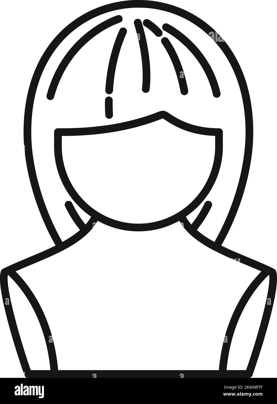 Beauty wig icon outline vector. Head style. Girl model Stock Vector ...