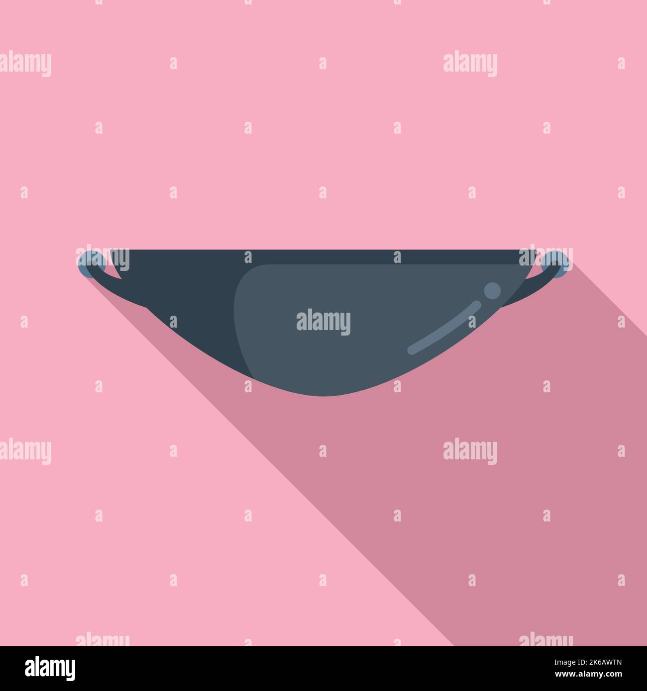 Chinese wok frying pan icon flat vector. Fry cooking. Food add Stock ...